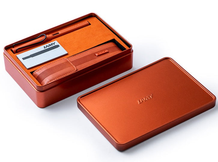 LAMY Safari, Terra Red Fountain Pen 15th Anniversary Gift Box, F Nib by ...
